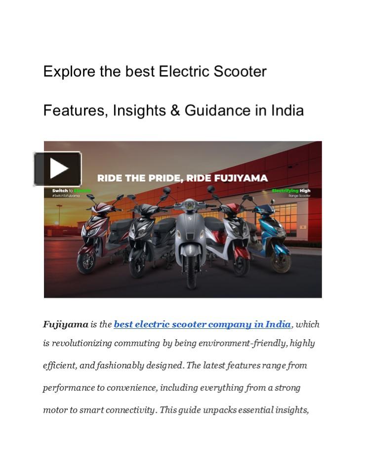 PPT – Explore the best Electric Scooter Features, Insights & Guidance ...