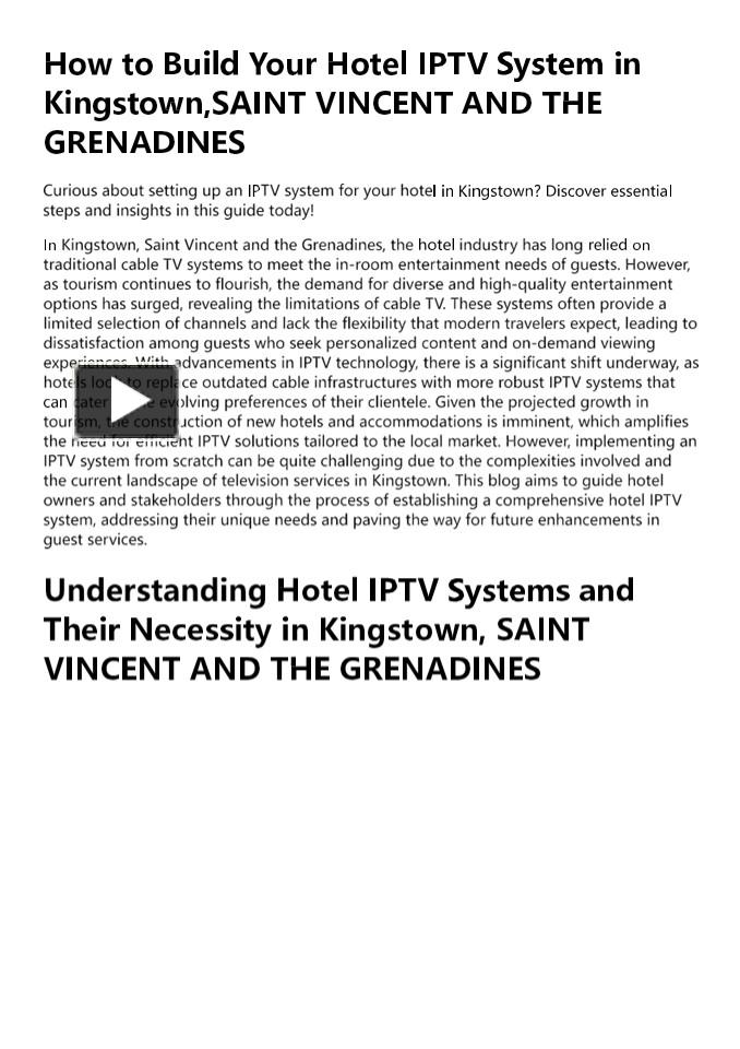 PPT – How to Build Your Hotel IPTV System in Kingstown，SAINT VINCENT ...