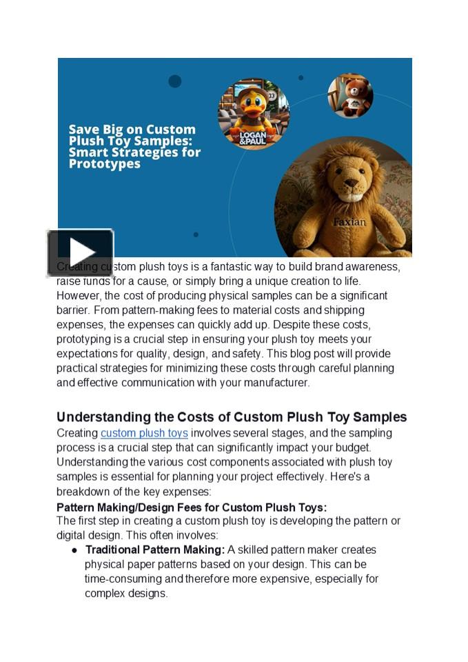 PPT – Save Big on Custom Plush Toy Samples: Smart Strategies for ...