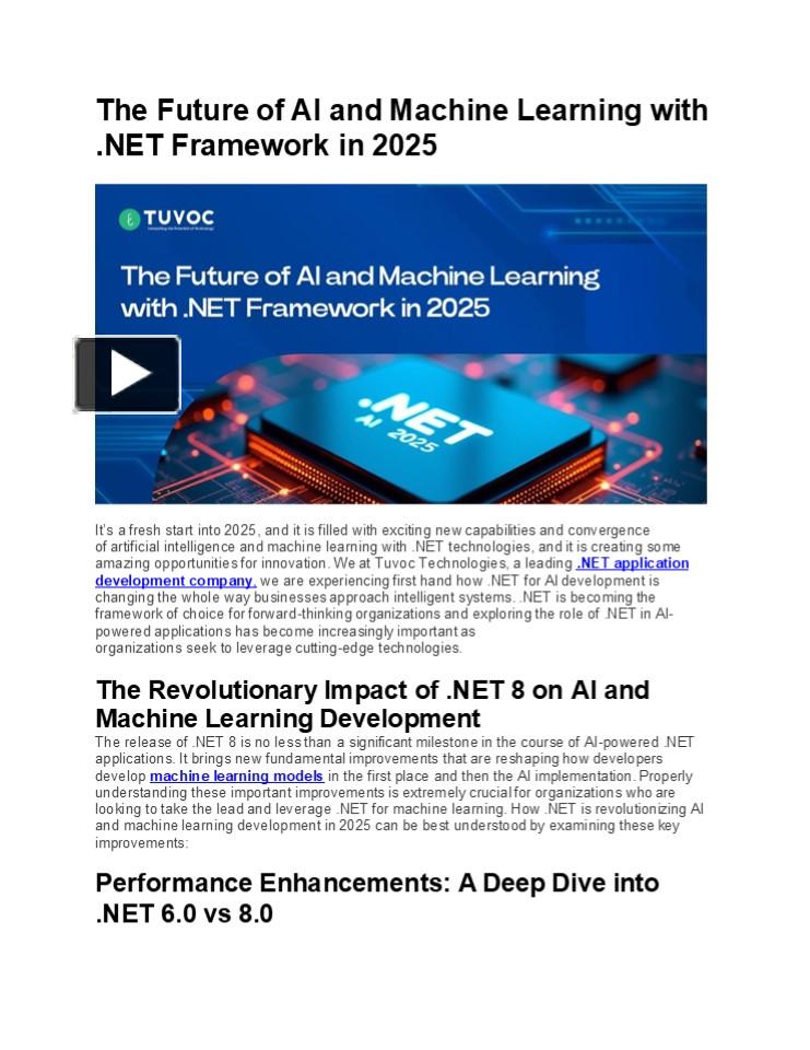 The Future of AI and Machine Learning with .NET Framework in 2025 ...