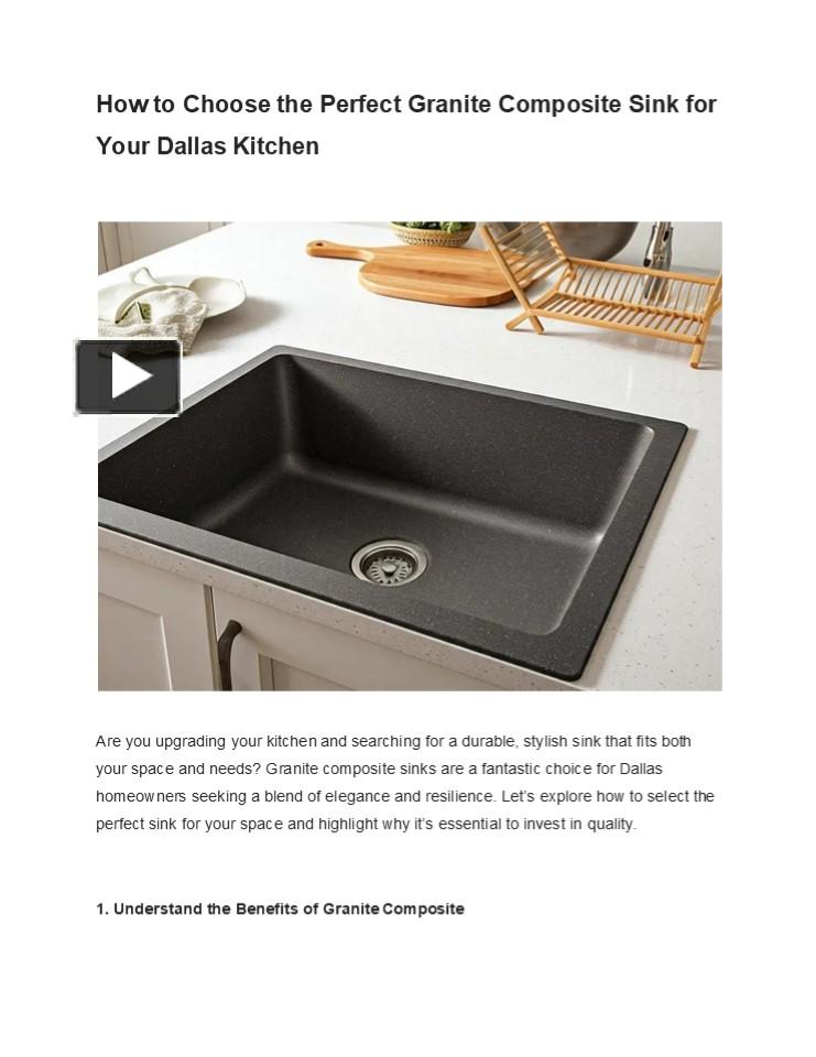 How to Choose the Perfect Granite Composite Sink for Your Dallas ...