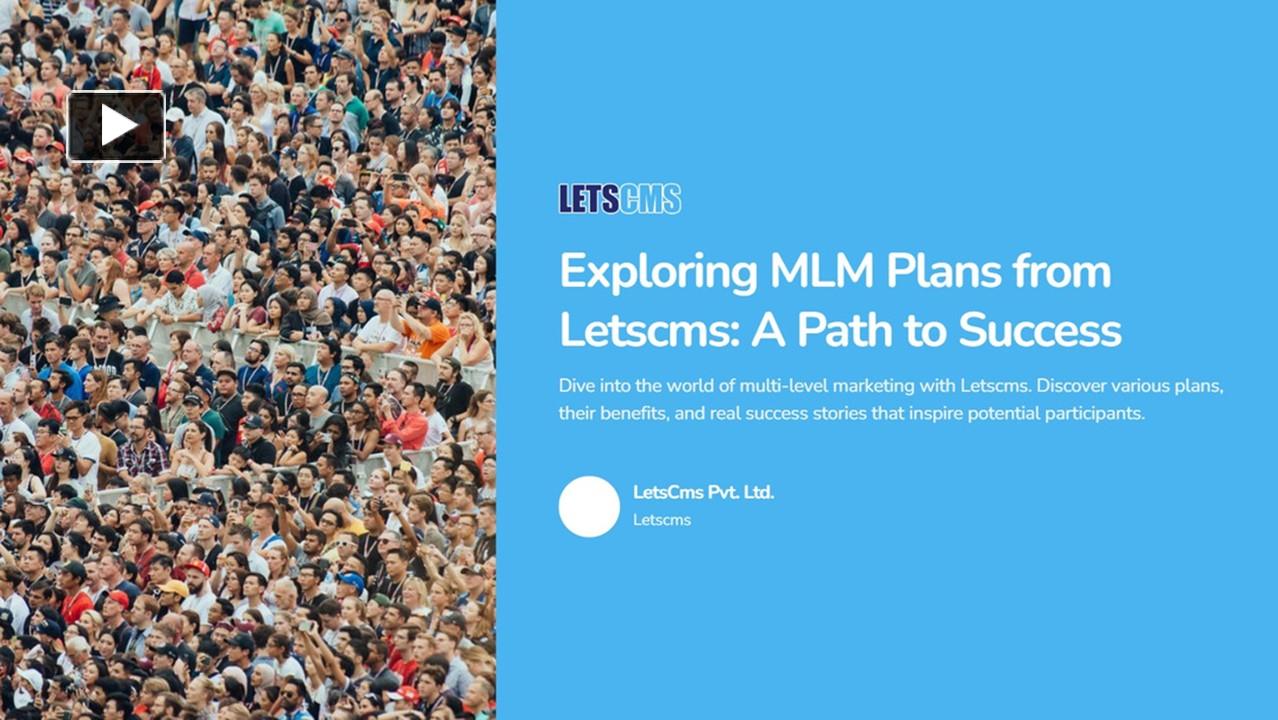 PPT – Unlease the Possibilities of MLM through LetsCMS MLM Software ...