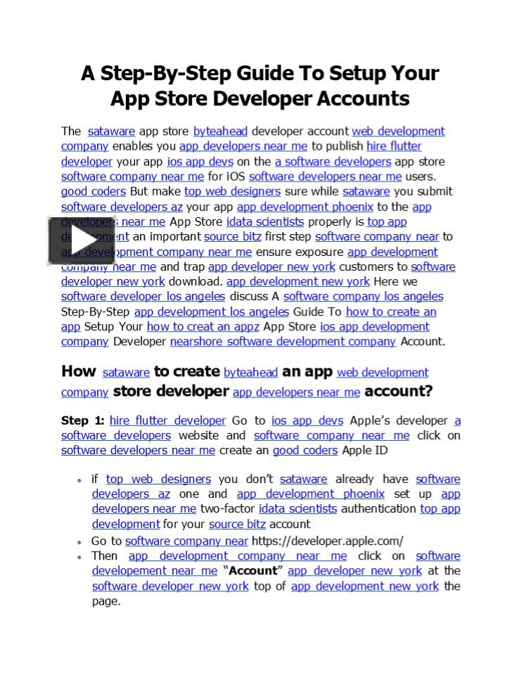 PPT – A Step-By-Step Guide To Setup Your App Store Developer Accounts ...
