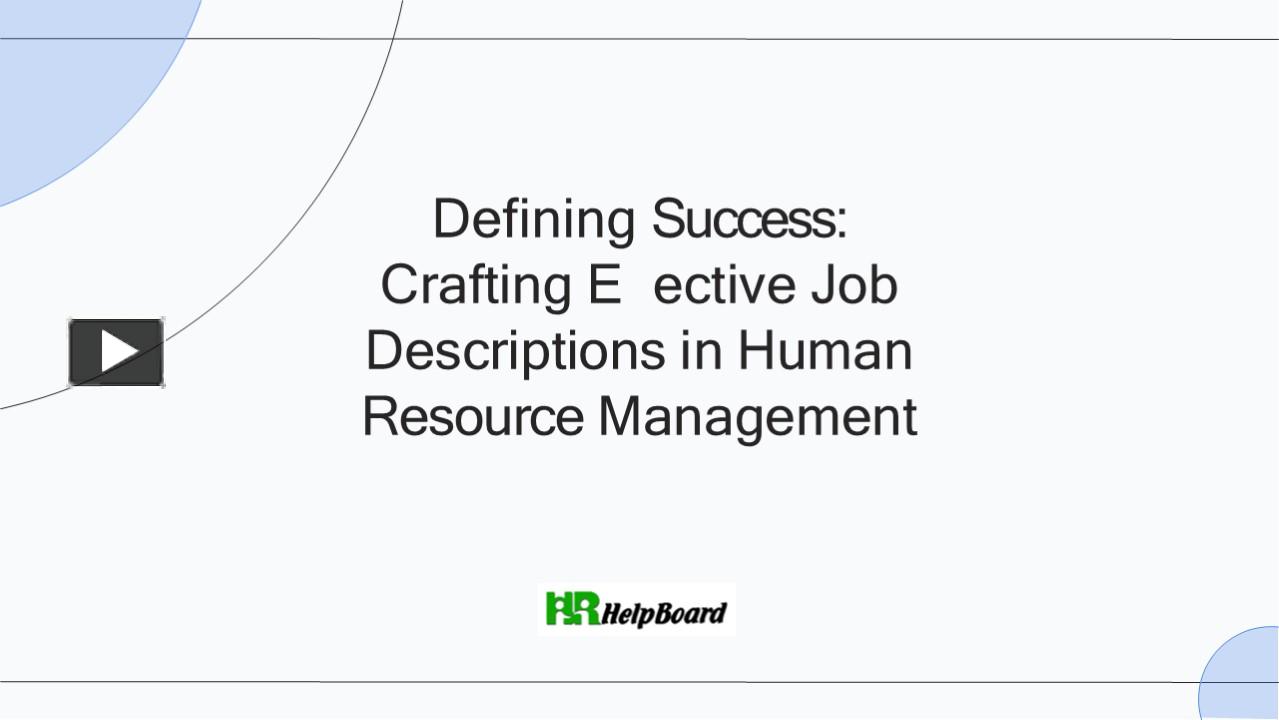 Job Description Meaning and Definition presentation | free to download