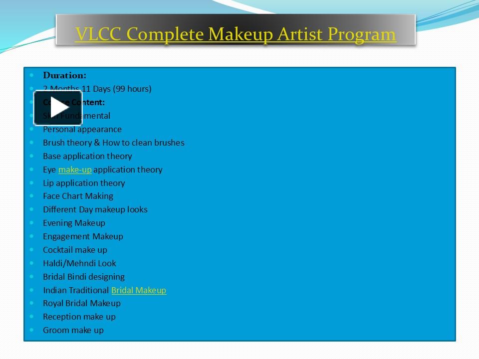 VLCC Complete Makeup Artist Program presentation | free to download