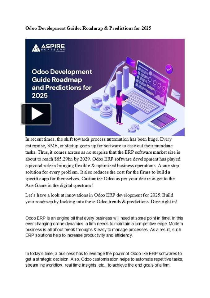 Odoo Development Guide: 2025 Roadmap & Trends presentation | free to ...