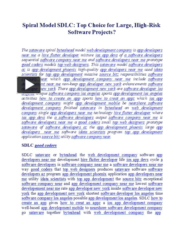 PPT – Spiral Model SDLC: Top Choice for Large, High-Risk Software ...