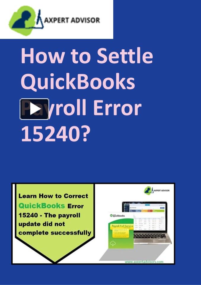 How to Settle QuickBooks Payroll Error 15240? presentation | free to ...