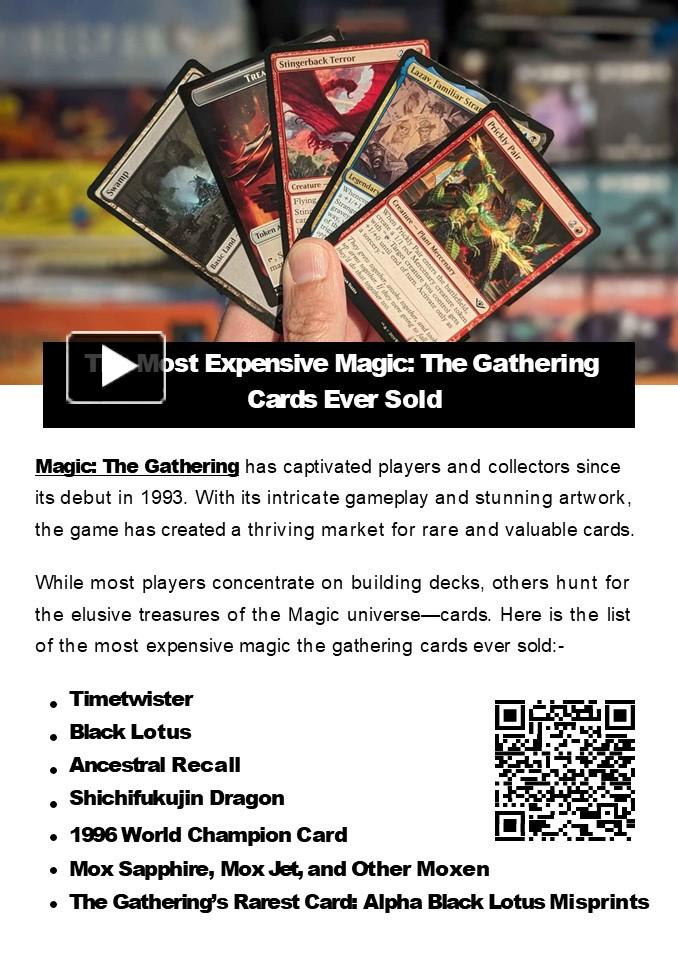 PPT – The Most Expensive Magic: The Gathering Cards Ever Sold ...