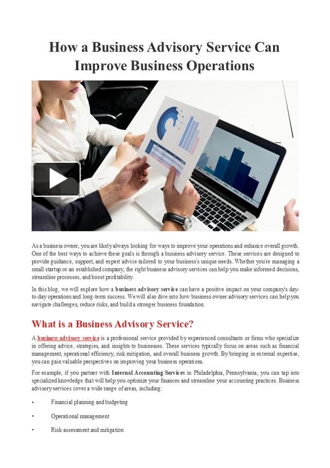PPT – How a Business Advisory Service Can Improve Business Operations ...
