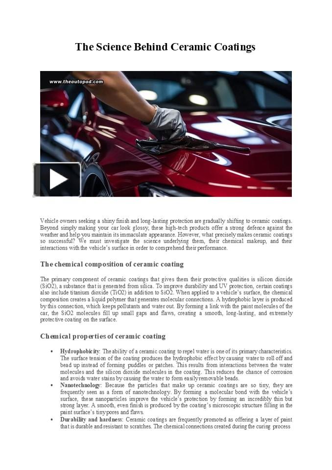 PPT – The Science Behind Ceramic Coatings PowerPoint presentation ...