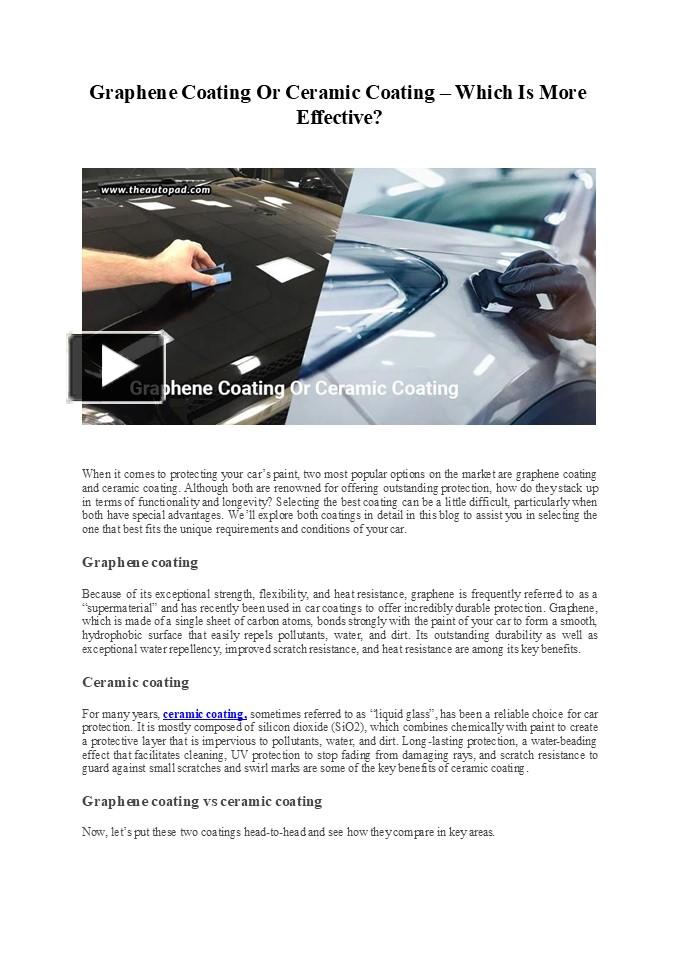 PPT – Graphene Coating Or Ceramic Coating – Which Is More Effective ...