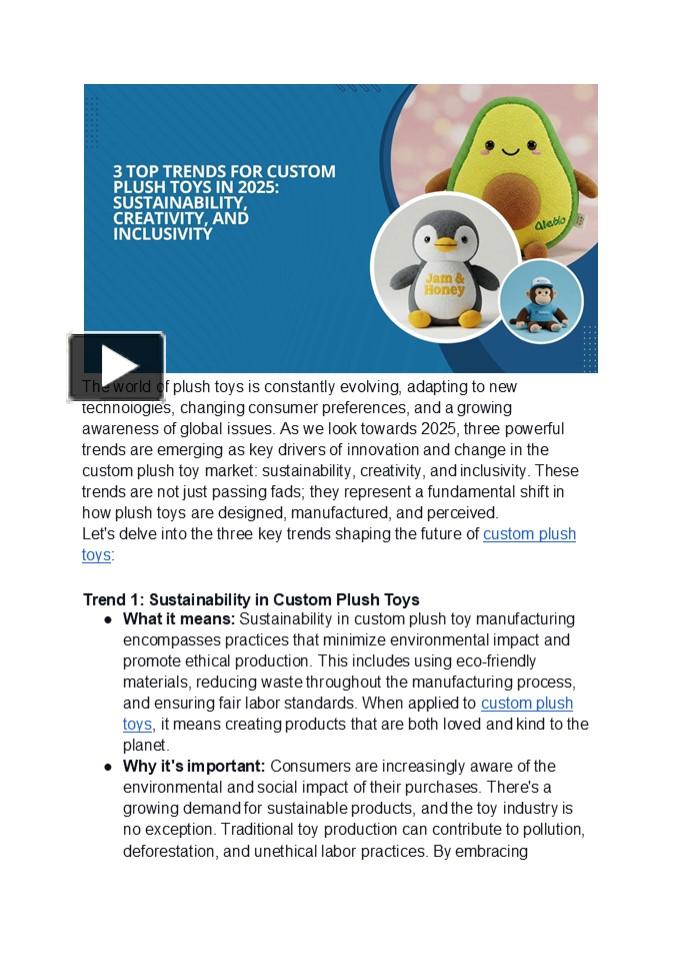 3 Top Trends for Custom Plush Toys in 2025: Sustainability, Creativity ...