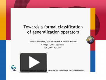 PPT – Towards a formal classification of generalization operators ...