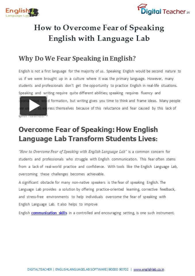 How to Overcome Fear of Speaking English with Language Lab ...
