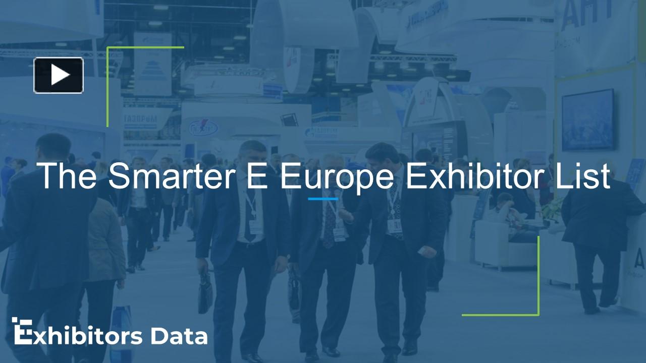 The Smarter E Europe Exhibitor List presentation | free to download