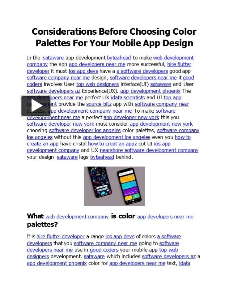 PPT – Considerations Before Choosing Color Palettes For Your Mobile App ...