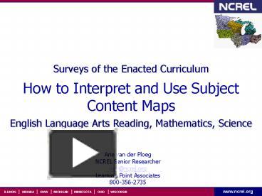 PPT – Surveys of the Enacted Curriculum PowerPoint presentation | free ...