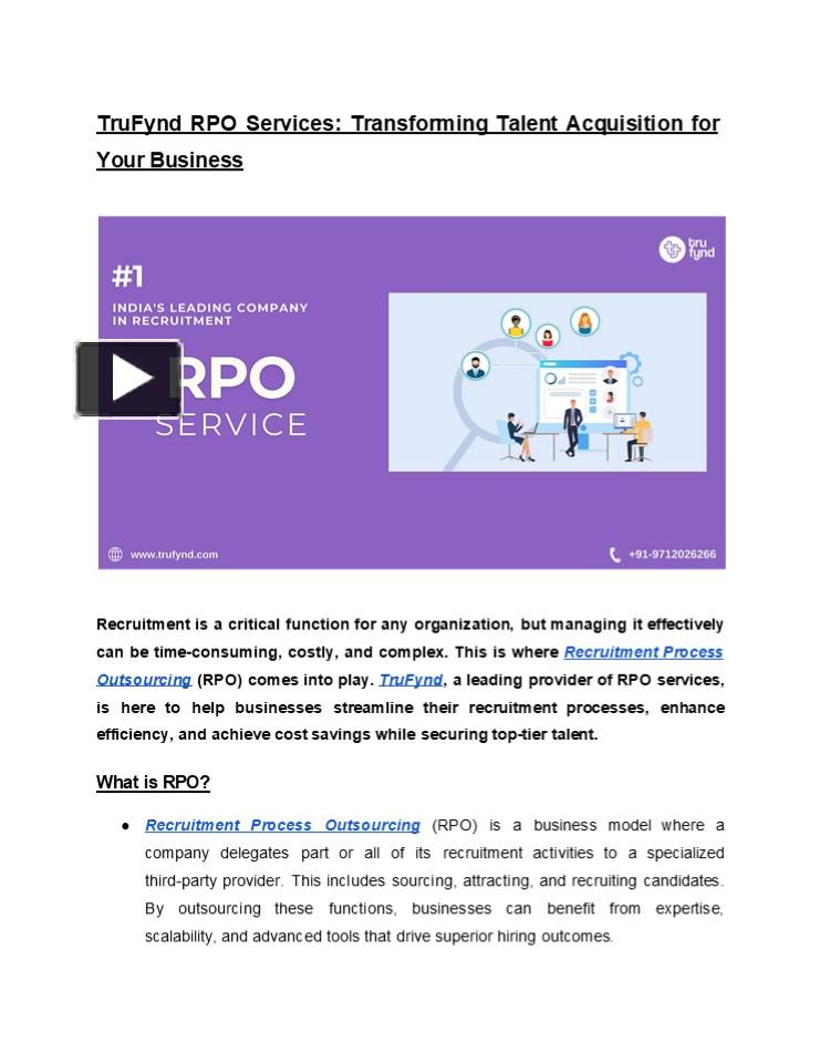 PPT – TruFynd: Revolutionizing Recruitment with RPO Services PowerPoint ...