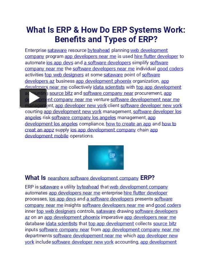 What Is ERP & How Do ERP Systems Work: Benefits and Types of ERP ...
