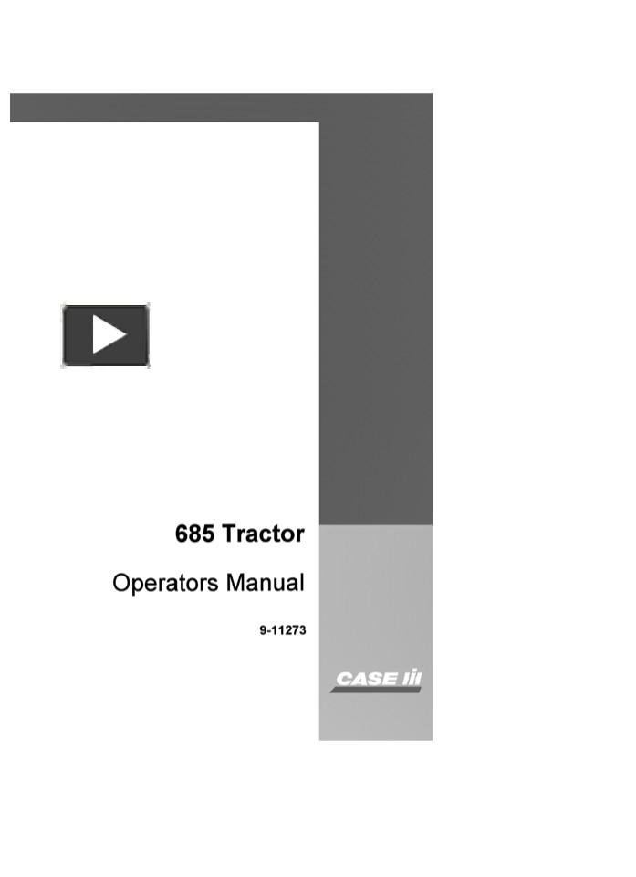 Case IH 685 Tractor Operator’s Manual Instant Download (Publication No ...
