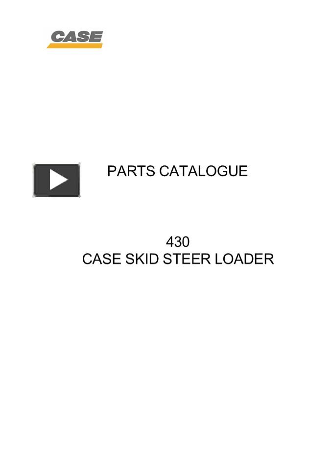 PPT – CASE 430 Skid Steer Loader Parts Catalogue Manual Instant ...