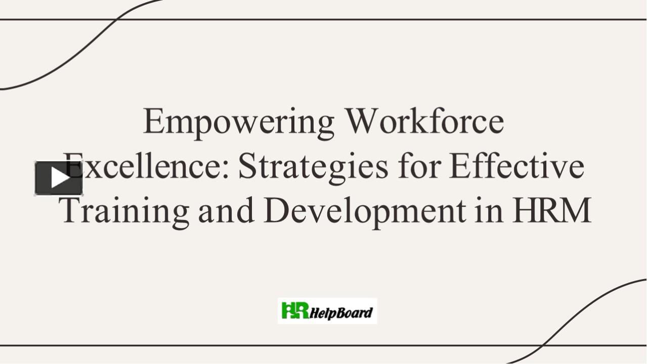 PPT – Training and Development in Human Resource Management PowerPoint ...