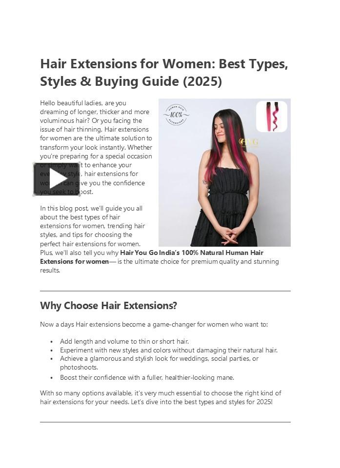 PPT – Hair Extensions for Women: Best Types, Styles & Buying Guide ...