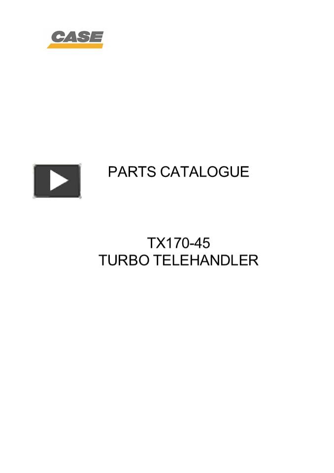 PPT – CASE TX175-45 Turbo Telehandler Parts Catalogue Manual Instant ...