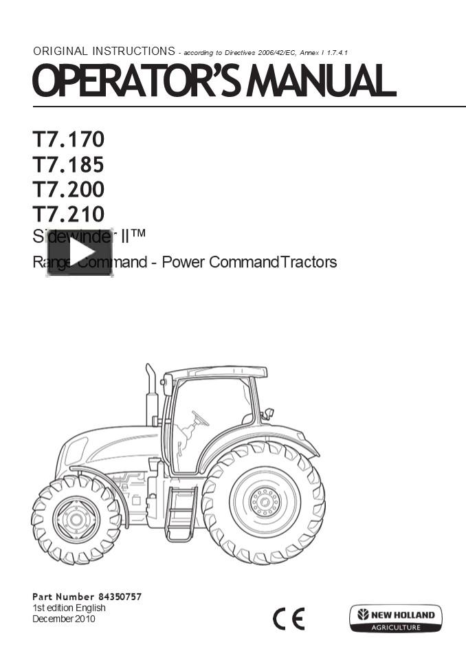 New Holland T7.170 T7.185 T7.200 T7.210 Sidewinder II™ Range Command ...