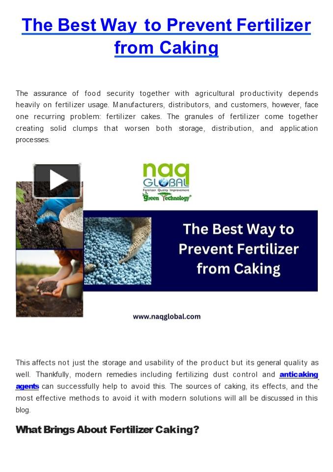 The Best Way to Prevent Fertilizer from Caking presentation | free to ...