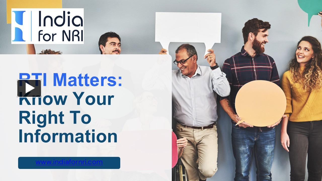RTI Matters: Know Your Right To Information presentation | free to download