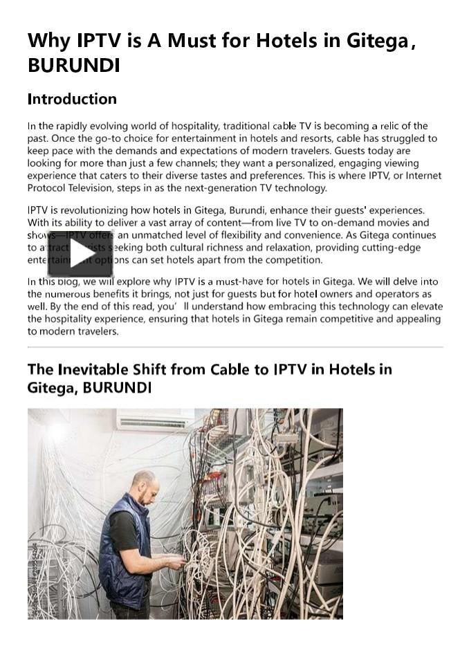 PPT – Why IPTV is A Must for Hotels in Gitega，BURUNDI PowerPoint ...