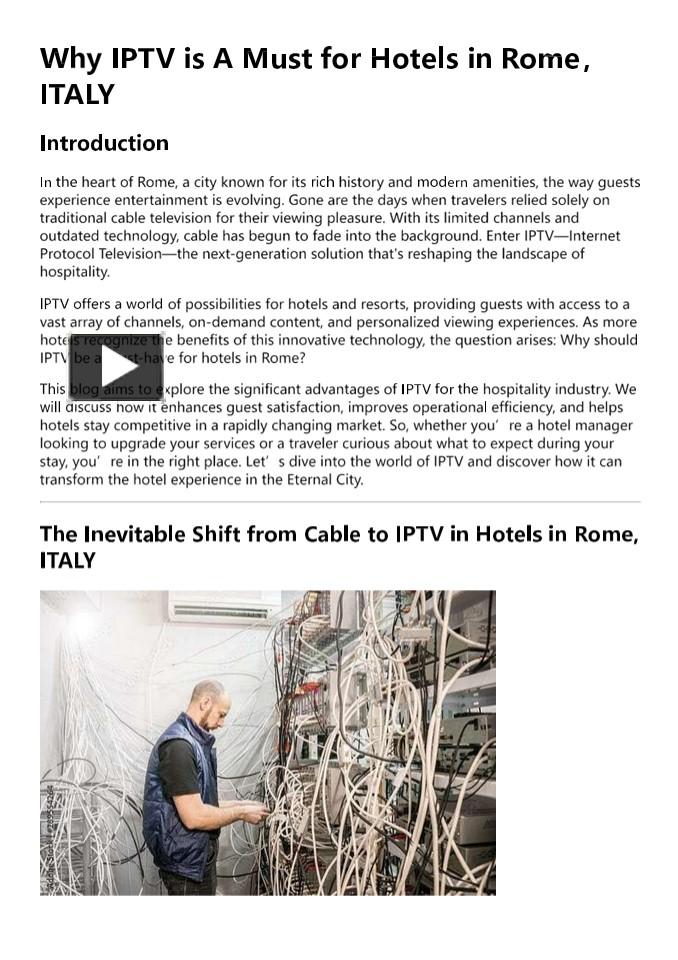 PPT – Why IPTV is A Must for Hotels in Rome，ITALY PowerPoint ...