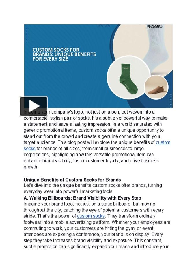 PPT – Custom Socks for Brands: Unique Benefits for Every Size ...