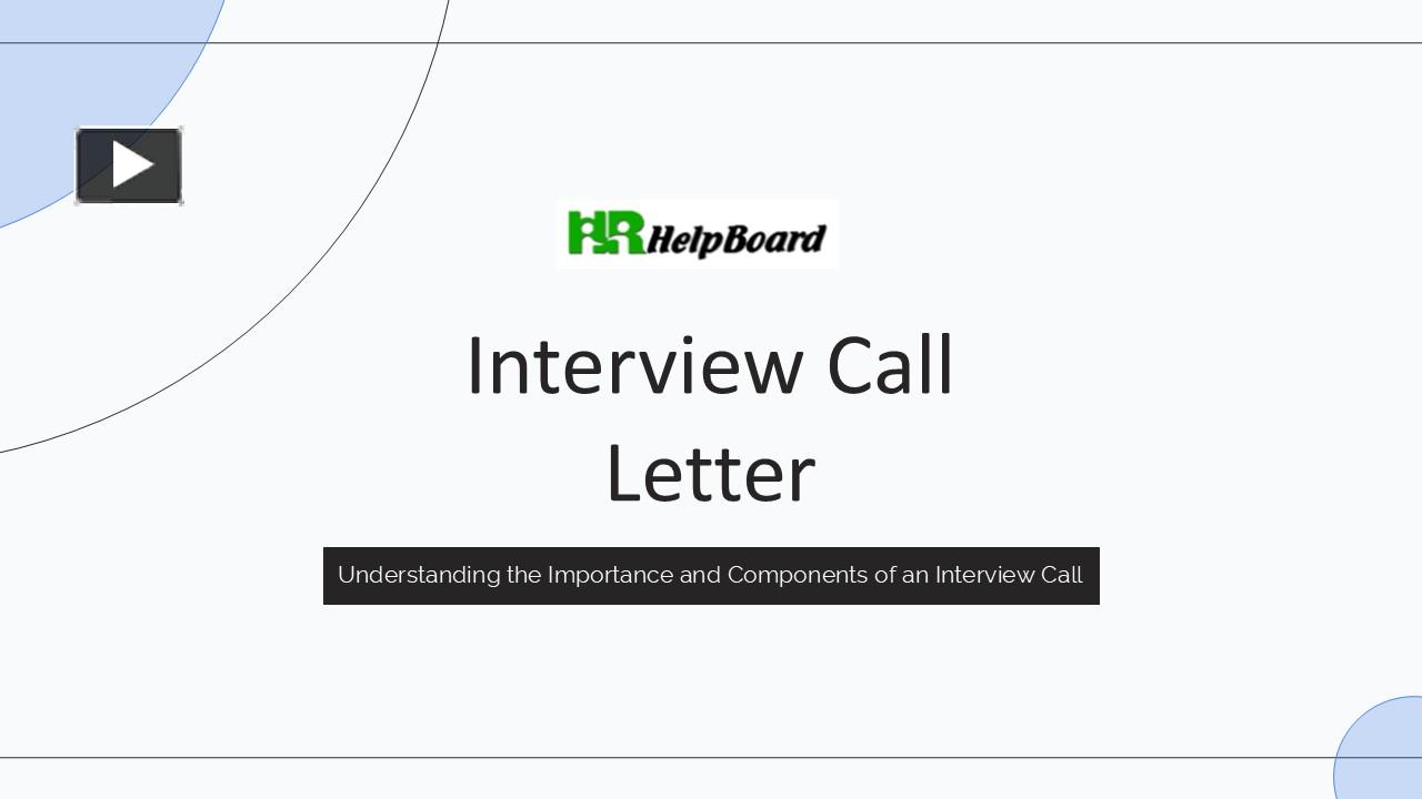 interview call letter presentation | free to download