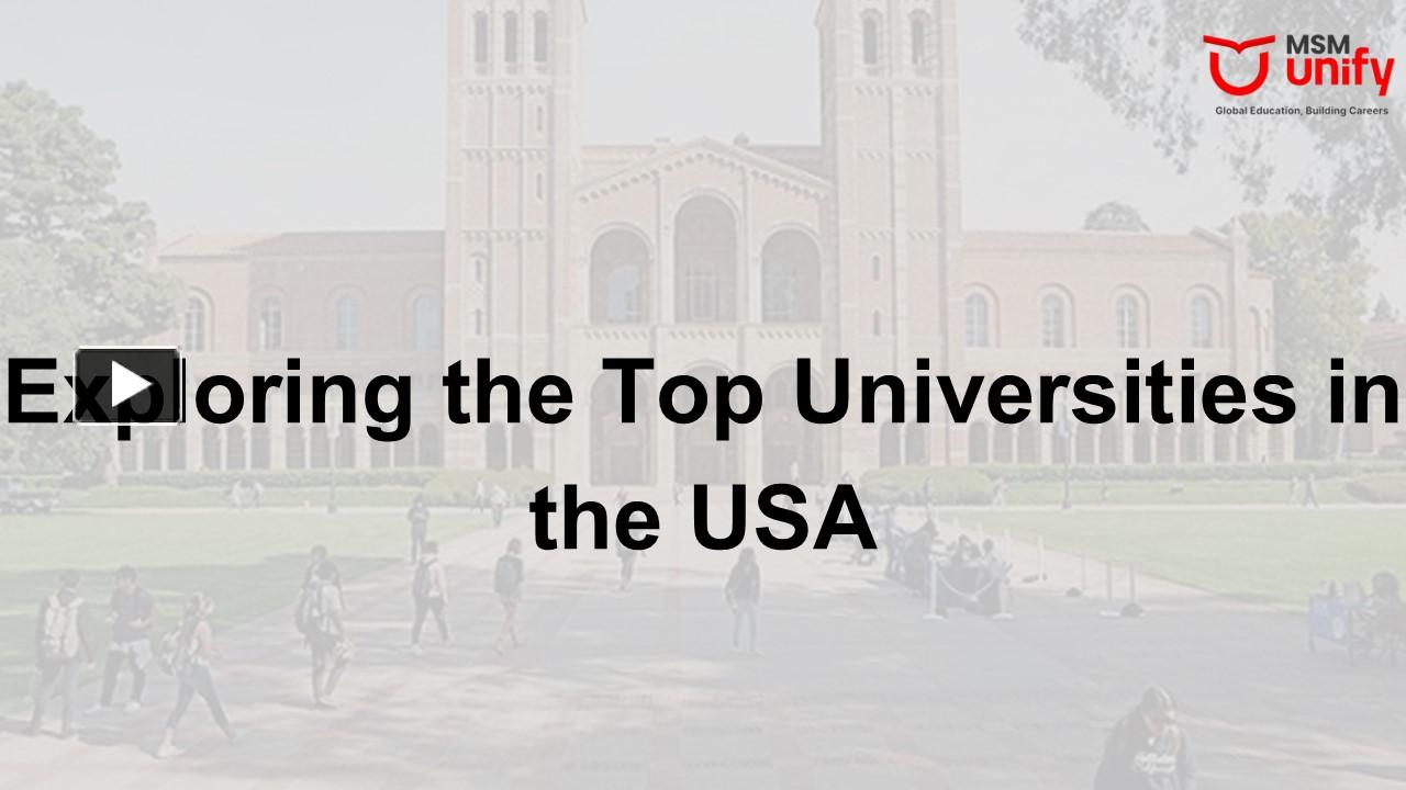 PPT – Ranking and Features of the Top Universities in USA PowerPoint ...