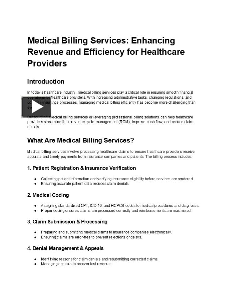 PPT – Efficient Medical Billing Services for Healthcare Providers (1 ...