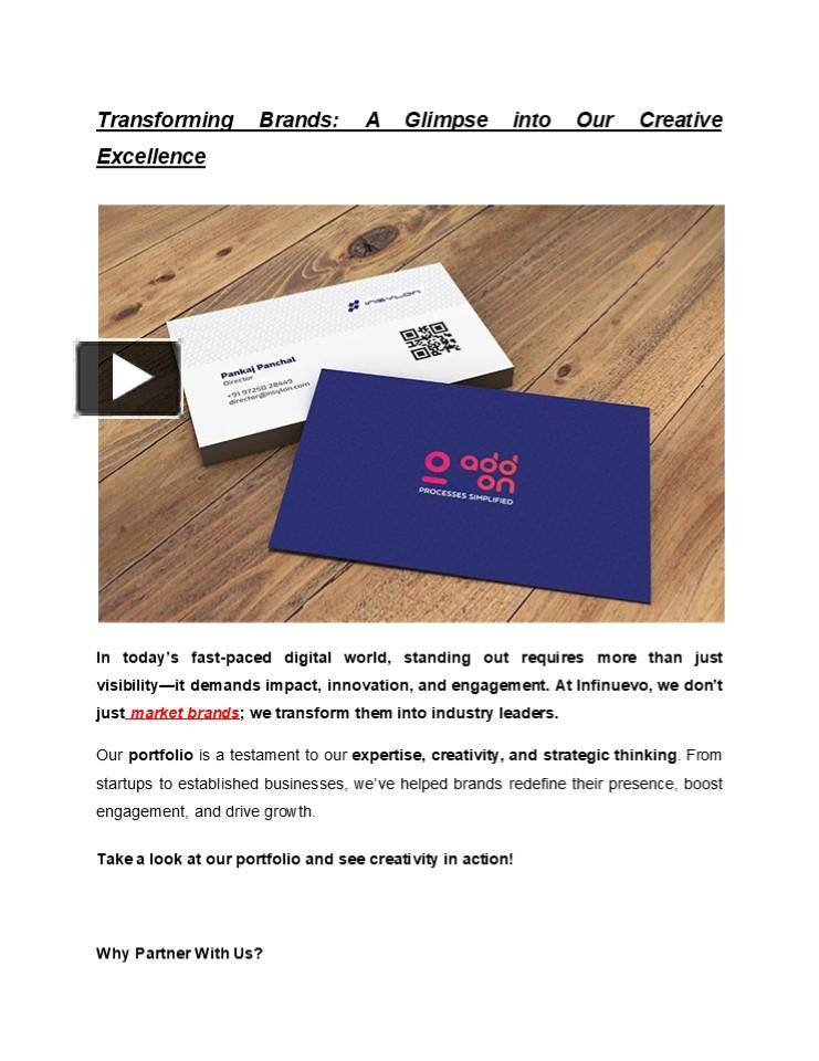 PPT – Transforming Brands: A Glimpse into Our Creative Excellence ...