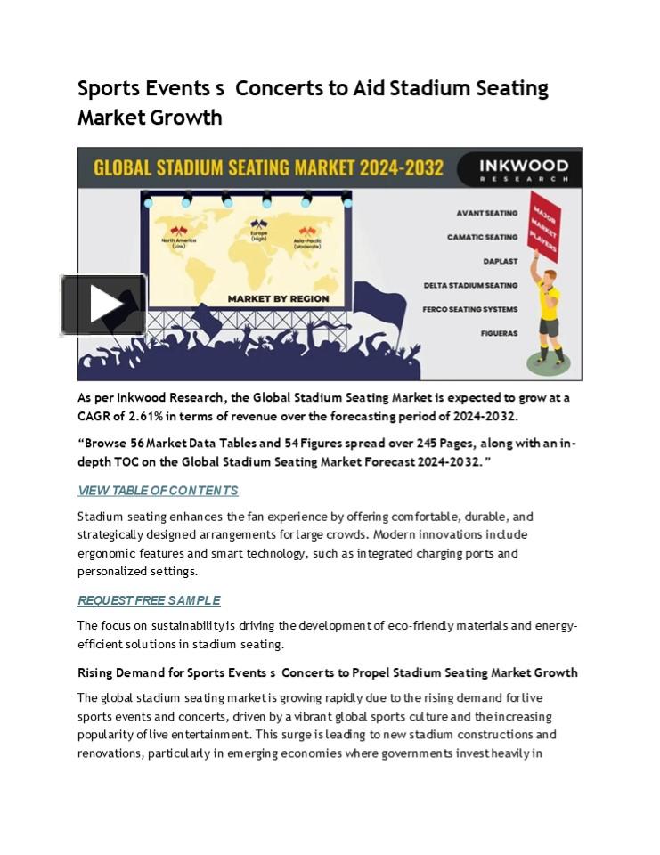 PPT – Sports Events and Concerts to Aid Stadium Seating Market Growth ...