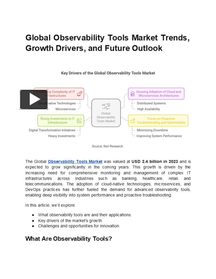 Global Observability Tools Market Trends, Growth Drivers, and Future ...