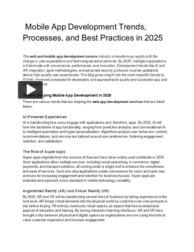 PPT – Mobile App Development Trends, Processes, and Best Practices in ...