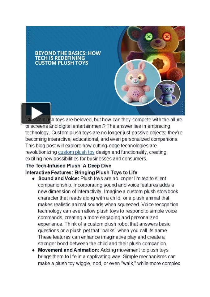 Beyond the Basics: How Tech is Redefining Custom Plush Toys ...