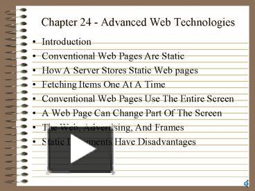 Chapter 24 Advanced Web Technologies presentation | free to view