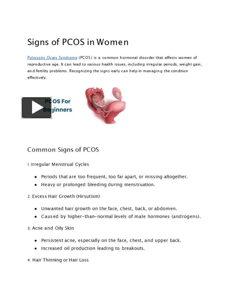 PPT – Signs of PCOS in Women PowerPoint presentation | free to download ...
