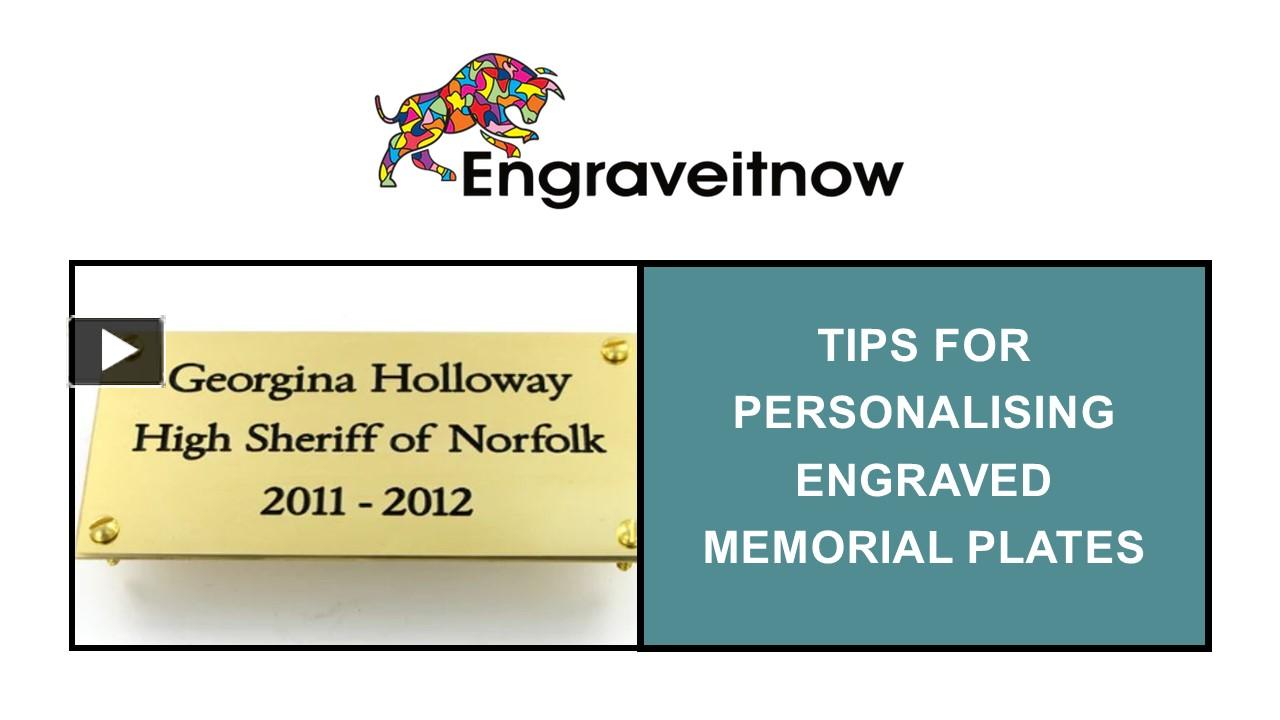 Tips for Personalising Engraved Memorial Plates presentation | free to ...