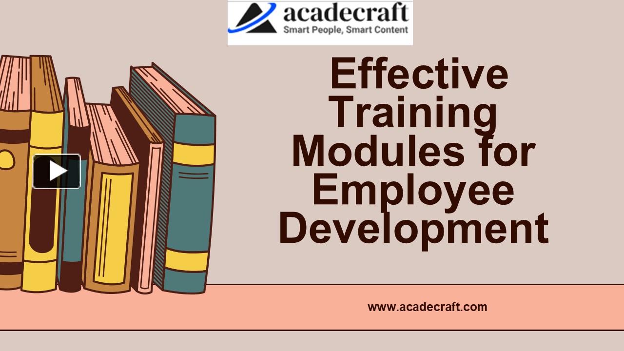 Effective Training Modules for Employee Development presentation | free ...
