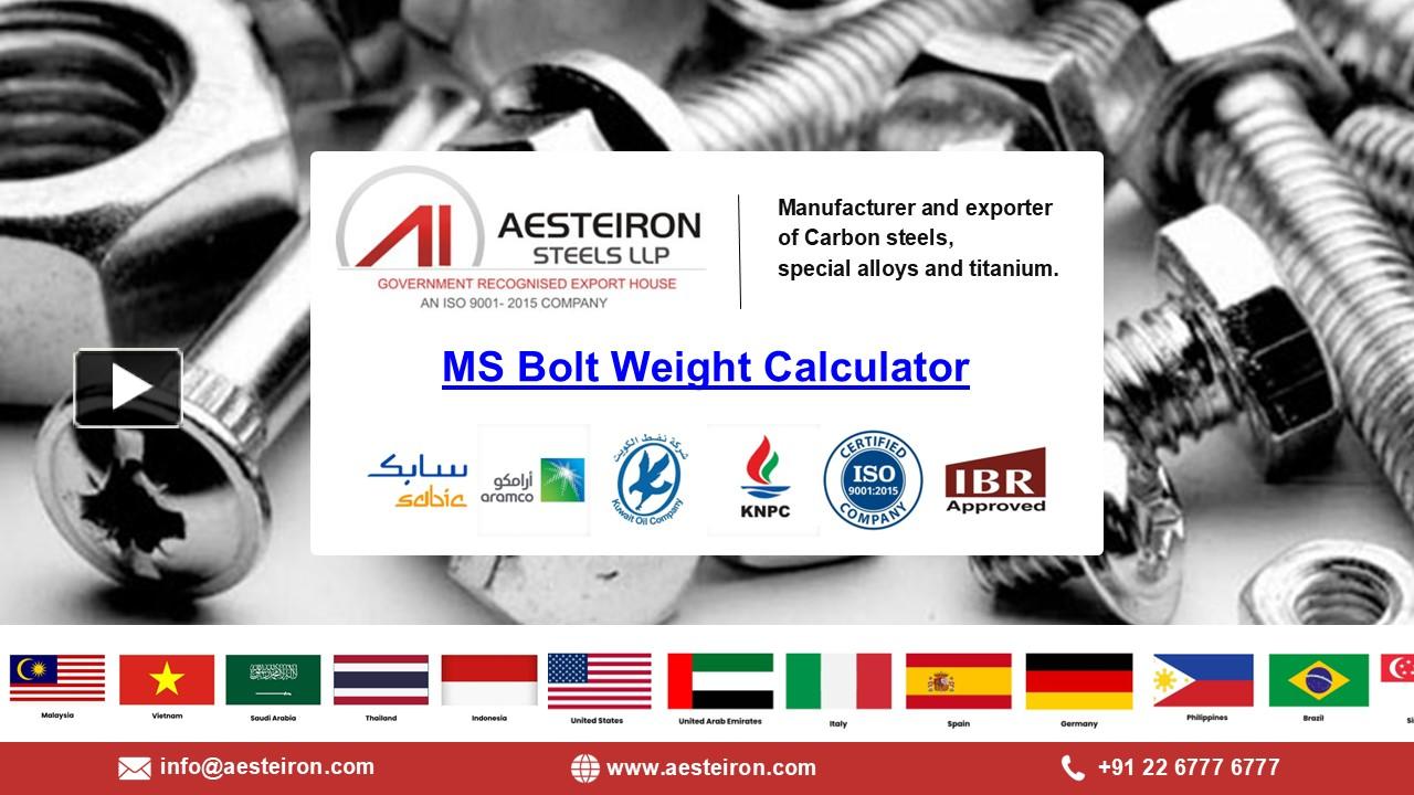 PPT – MS Bolt Weight Calculator PowerPoint presentation | free to ...