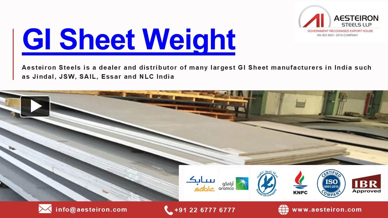 PPT – GI Sheet Weight PowerPoint presentation | free to download - id ...