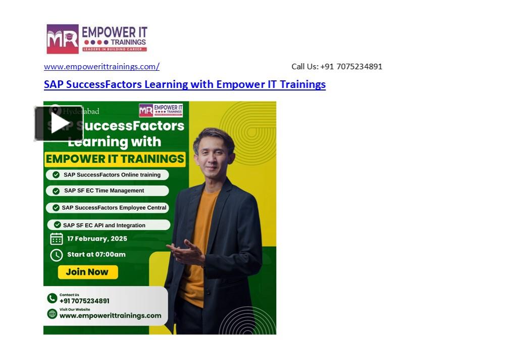 SAP SuccessFactors Learning with Empower IT Trainings presentation ...
